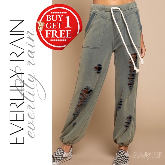 POL | Pants & Jumpsuits | Last One Pol Distressed Jogger Pants | Poshmark